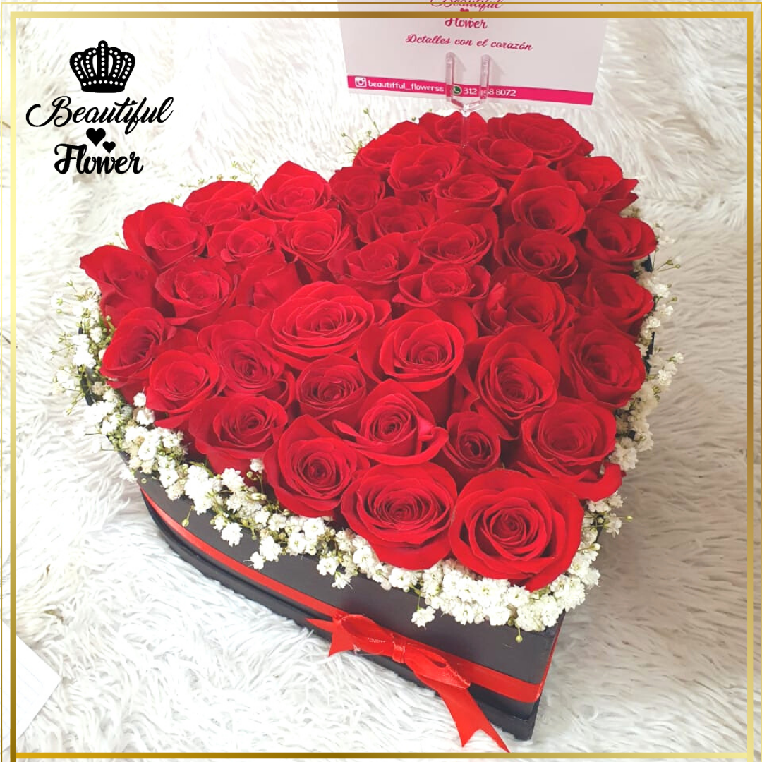 Corazón de rosas Roj - beautifulflowers.com.co